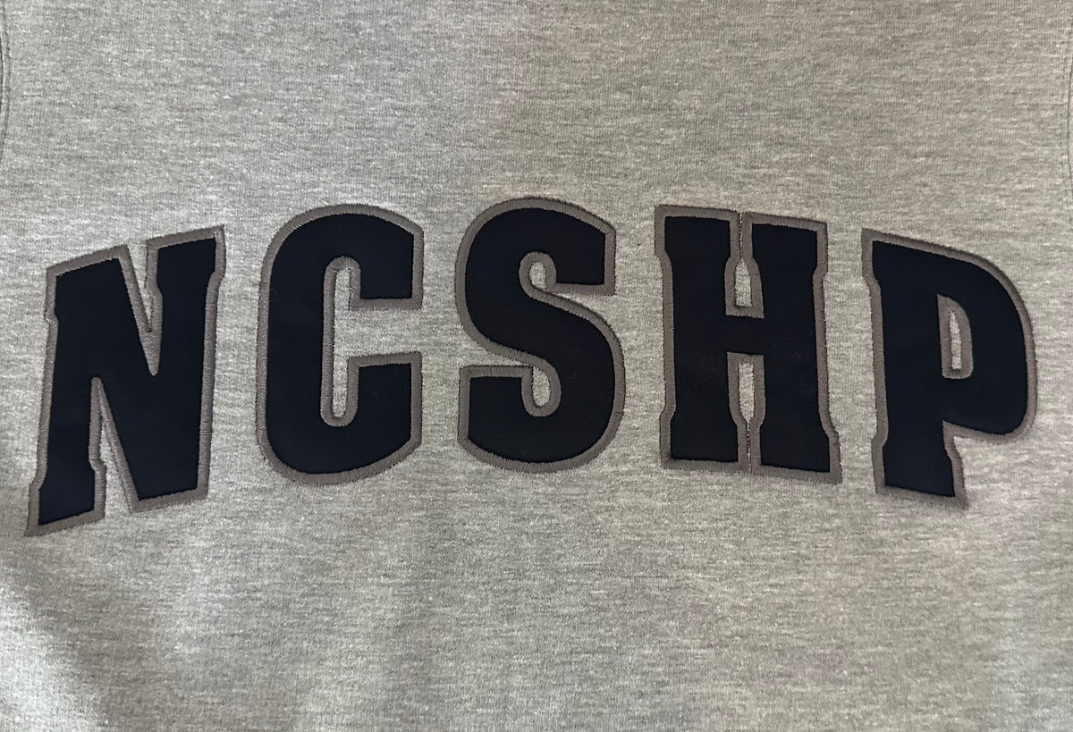 NCSHP Applique Sweatshirt (Navy/Silver Lettering) – NC Troopers Association